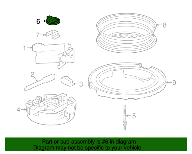 2019-2020 GMC Acadia Spare Tire Retainer 11602222 | GMPartsDirect.com