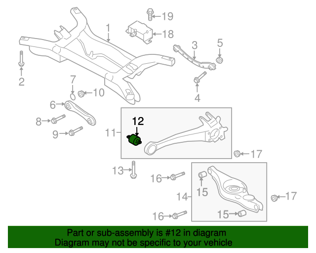 4120A252 - Trailing Arm Bushing 2014-2022 Mitsubishi | Mitsubishi ...