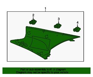 2015-2017 Toyota Camry Upper Quarter Trim 62480-06330-B0 | Toyota Parts ...