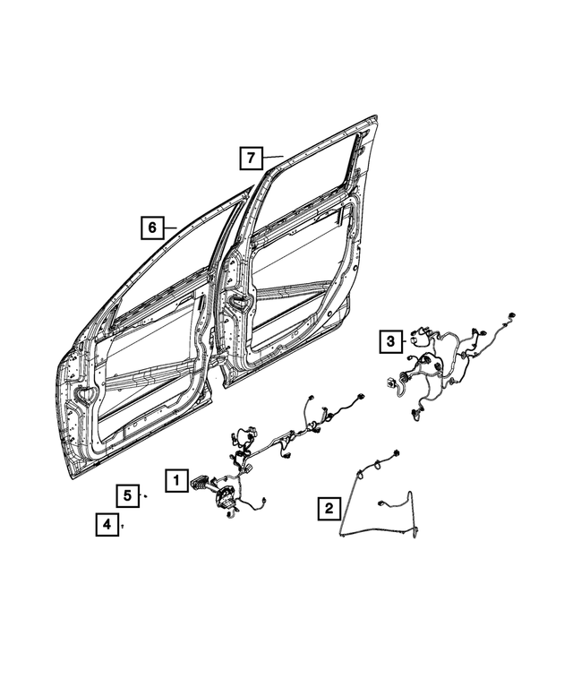 2021-2024 Ram 1500 Classic Front Door Wiring, Left Front 68528207AA ...