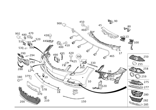 204-885-90-38 - Front Spoiler 2012-2014 Mercedes-Benz C63 AMG ...
