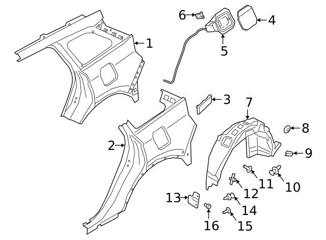 Ford LJ7Z-78278A92-A - Quarter Panel Assembly - 2020 Lincoln Corsair ...