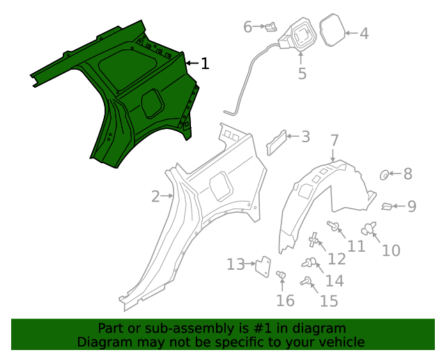 Ford LJ7Z-78278A92-A - Quarter Panel Assembly - 2020 Lincoln Corsair ...