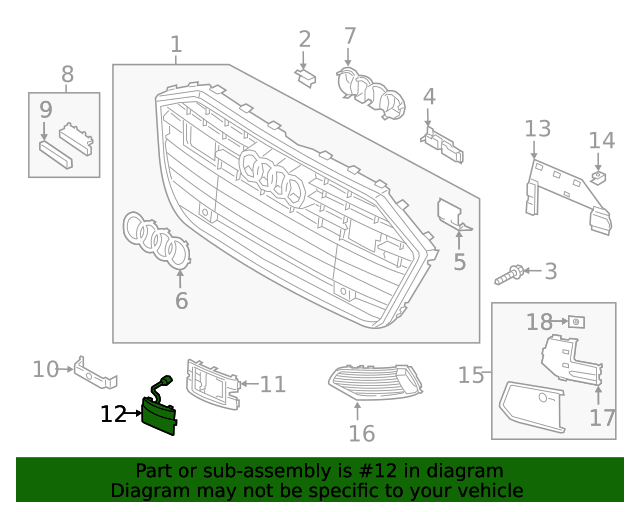 2019-2020 Audi Cover Plate Cap 4K0-853-631-T94 | Audi USA Parts