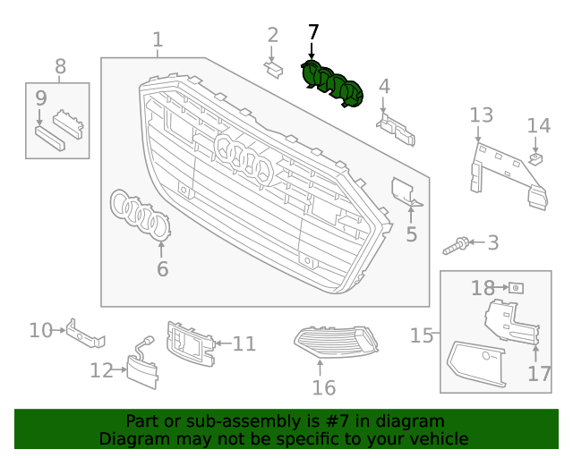 2019-2020 Audi Center Cover 4K0-853-037-A-9B9 | Audi USA Parts