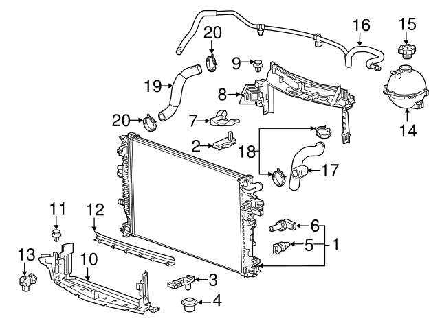 2017-2020 Buick Radiator Upper Bracket 23336326 | TascaParts.com