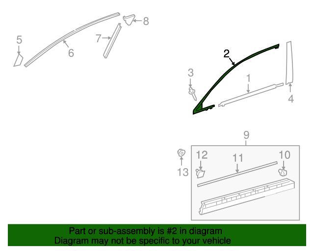 2015-2021 Lexus Frame Molding 75072-78010 | OEM Parts Online