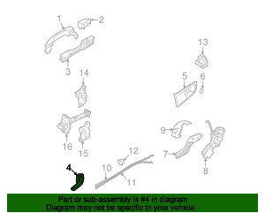 82620-1F000WK - Handle, Inside 2005-2010 Kia Sportage | Kia.Parts Store