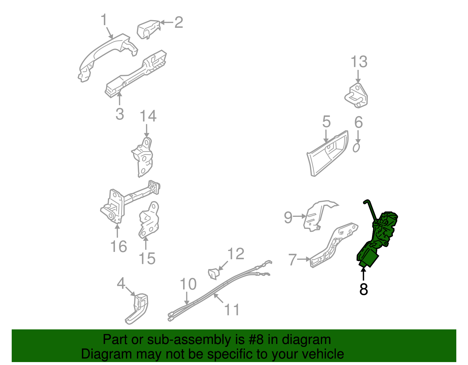 83484-1F000 - Lock Assembly Retainer 2005-2007 Kia Sportage | Kia.Parts ...