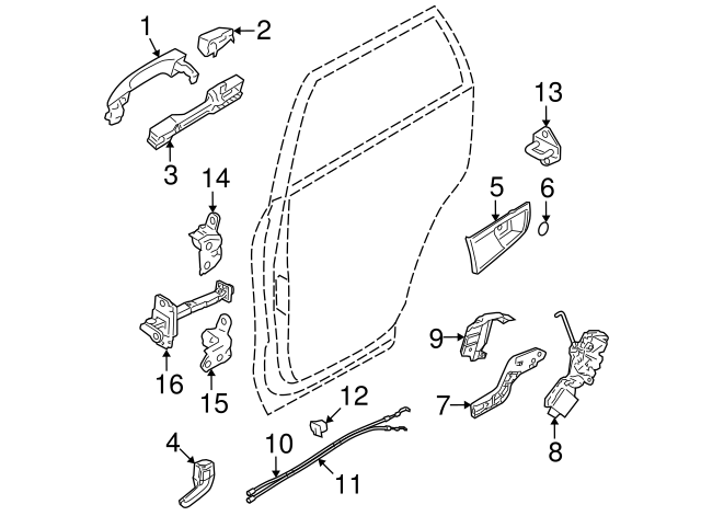 2005-2010 Kia Sportage Handle, Inside - Driver's Side (LH) 82610 ...