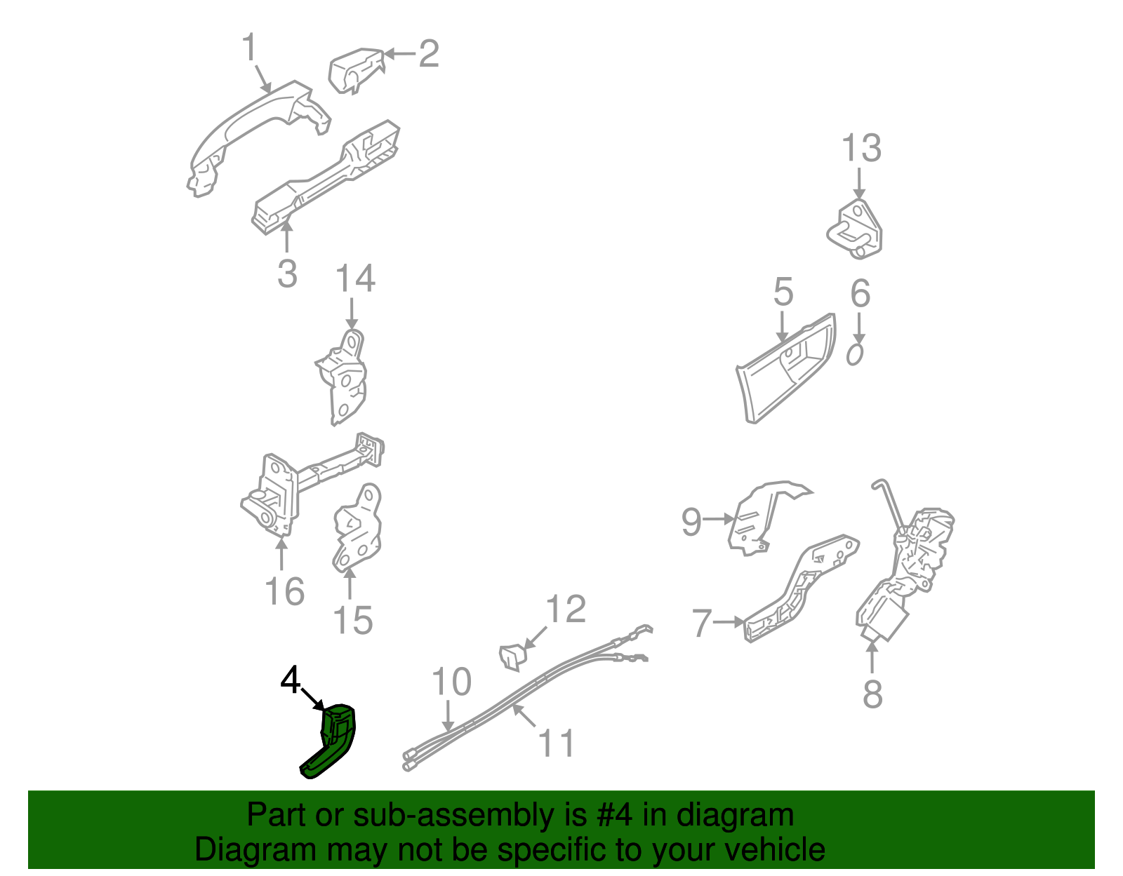 82610-1F000UB - Handle, Inside 2005-2010 Kia Sportage | Kia.Parts Store