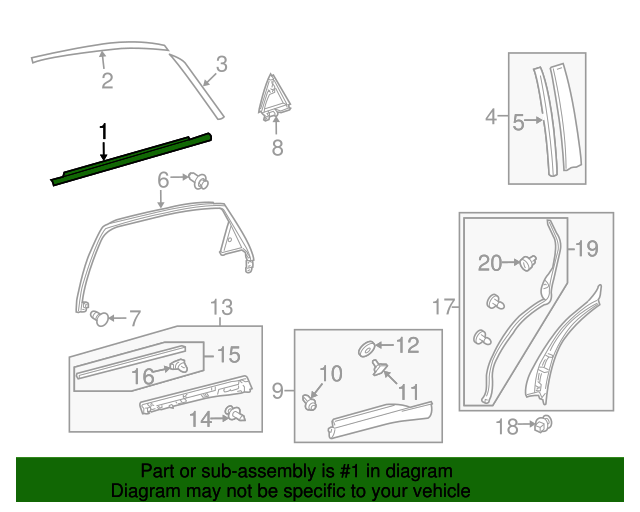 2010-2015 Lexus Belt Molding 75740-0E020 | OEM Vehicle Parts