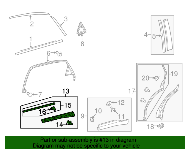 2010-2015 Lexus Lower Door Trim 75746-0E010 | OEM Parts Online