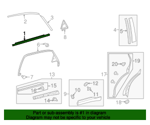 2010-2015 Lexus Belt Molding 75740-0E020 | OEM Vehicle Parts