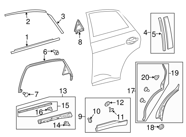75745-0E010 - Lower Door Trim - 2010-2015 Lexus | MyLexusParts