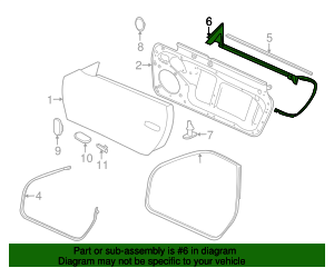 2005-2012 Porsche Door Seal 997-537-531-07 | AutoNationParts.com