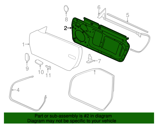 2005-2012 Porsche Door Trim Panel 997-555-201-05-FSC | Sunset Porsche Parts