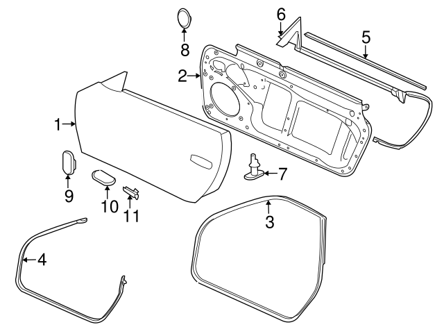 OEM Porsche Door Trim Panel (997555201089l4) 2005-2012 Porsche | OEM ...