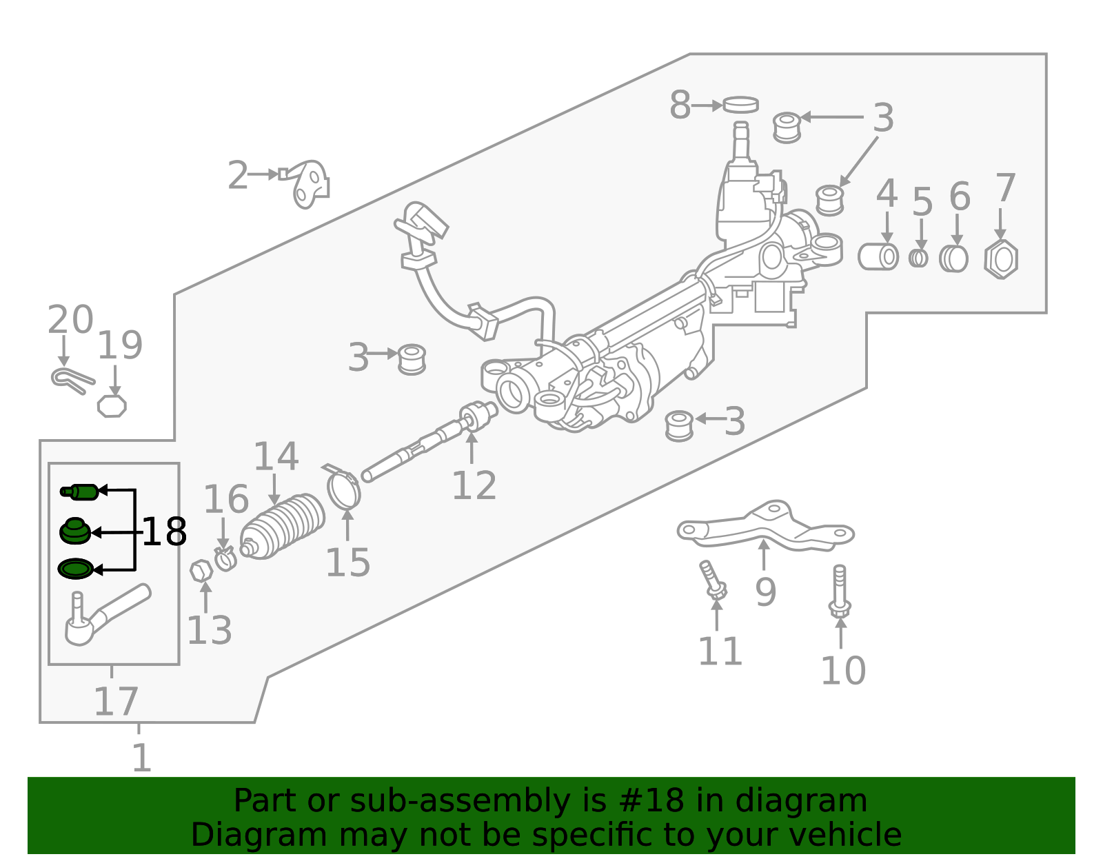2015-2024 Subaru Outer Tie Rod Repair Kit 34192SA000 | Subaru Parts Store