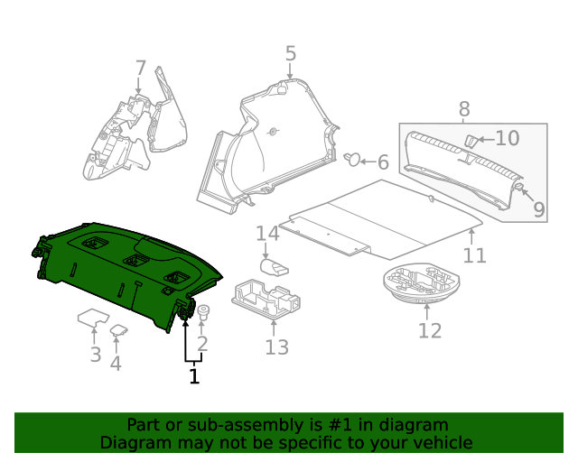 2022-2023 Honda Civic Pkg Tray Trim 84501-T20-A11ZA | Honda Factory Parts