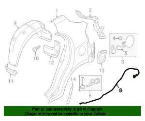 2013-2017 Kia Rio Release Cable 81590-1W201 | OEM Parts Online