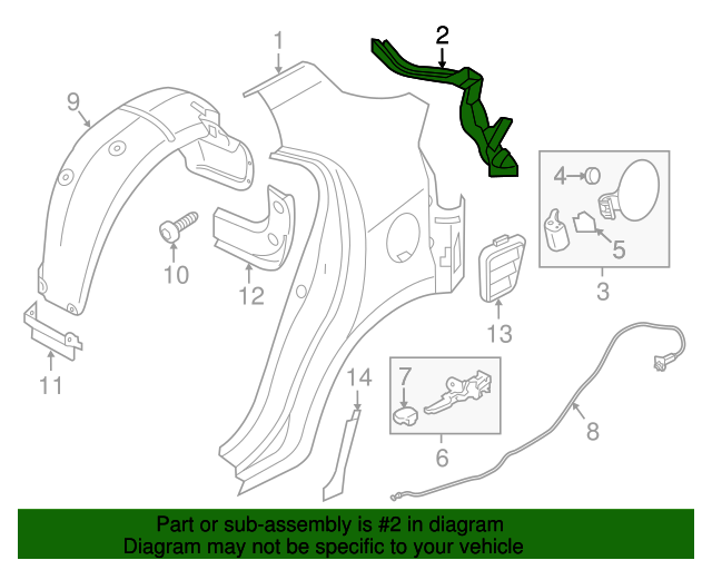 2012-2017 Kia Rio Tail Lamp Panel - Passenger Side (RH) 71560-1W210 ...