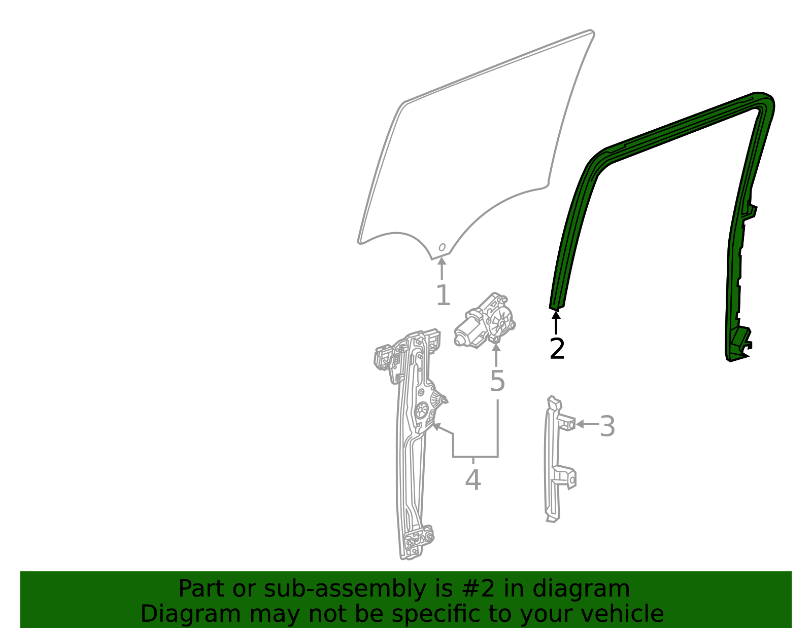 84729899 - Rear Passenger Side Door Window Weatherstrip 2019-2025 GM ...