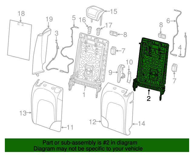 80A-883-107-B-HZ8 - Seat Back Frame 2018 Audi | Audi OEM Parts