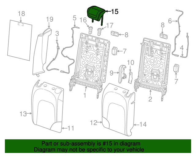 2018-2024 Audi Headrest 80A-885-901-A-EWL | Genuine Audi Part