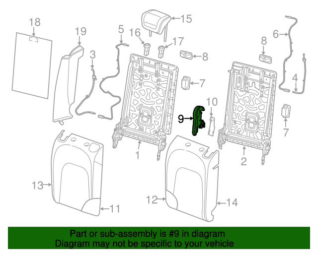 80A-883-859-A-CE3 - Seat Hinge Cover 2018-2024 Audi | AutoNationParts.com