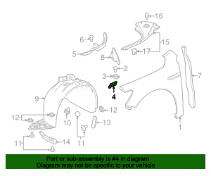 2017-2019 Buick LaCrosse Front Driver Side Fender Front Bracket ...