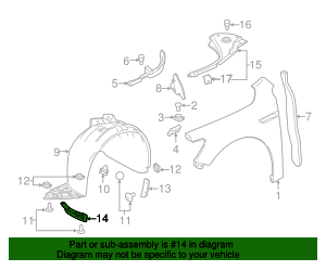 2017-2019 Buick LaCrosse Front Driver Side Tire Front Air Deflector ...
