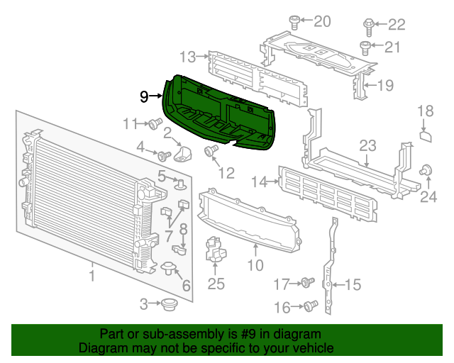 2019-2020 Buick Envision Radiator Air Baffle 84030537 GM ...