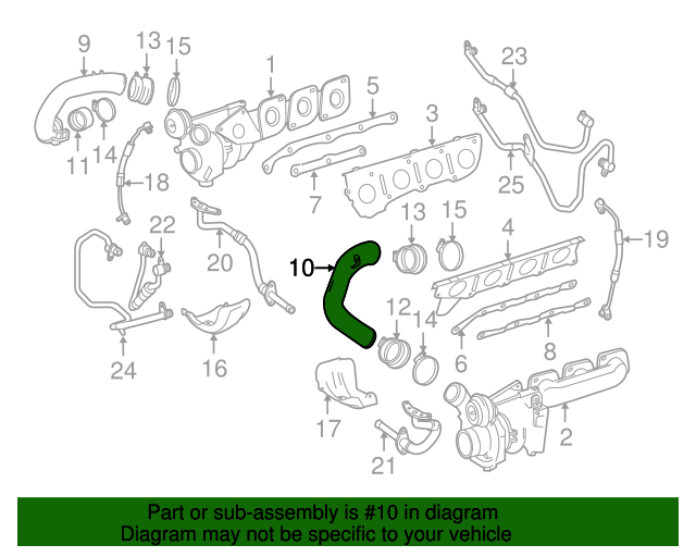 278-098-05-07 - Turbocharger Intercooler Pipe 2011-2020 Mercedes-Benz ...