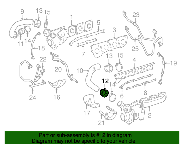 2011-2020 Mercedes-Benz Turbocharger Intercooler Pipe Adapter 278-094 ...