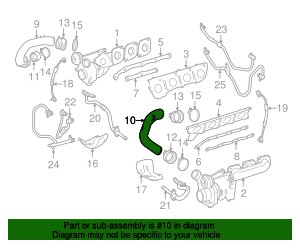 278-098-05-07 - Turbocharger Intercooler Pipe 2011-2020 Mercedes-Benz ...