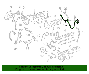 278-200-13-00 - Turbocharger Coolant Line 2013-2020 Mercedes-Benz ...