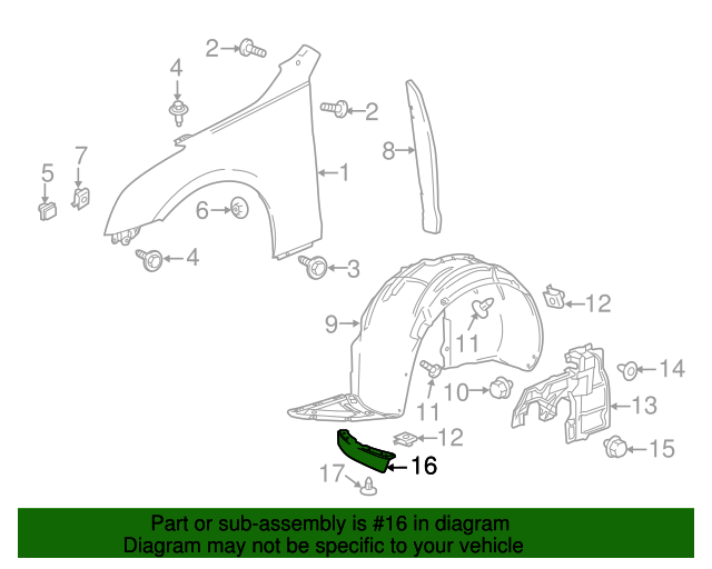 2013-2018 Cadillac ATS Front Tire Front Air Deflector 22795858 ...