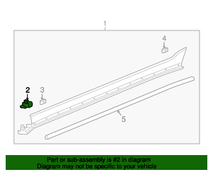 2018-2024 GM Rocker Panel Molding Retainer 11549137 GM | GMPartsDirect.com