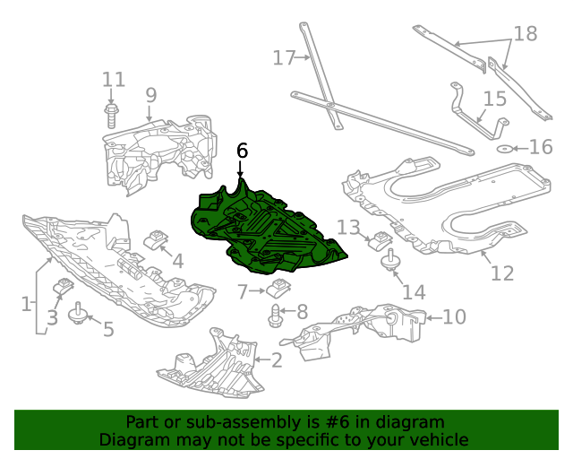 217-524-18-00 - Radiator Support Splash Shield 2018-2021 Mercedes-Benz ...
