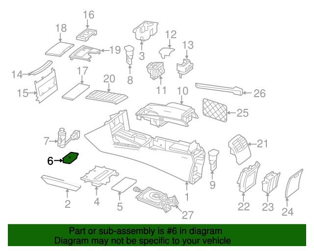 212-810-04-30 - Ash Tray 2014-2016 Mercedes-Benz | Mercedes-Benz USA Parts