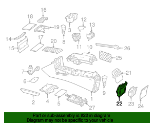 212-680-56-50-9051 - Ash Tray Housing 2010-2016 Mercedes-Benz ...