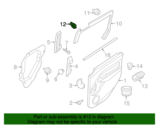 2014-2021 Ford Transit Connect Upper Trim Retainer -W712474-S300 ...