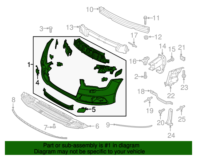 2016-2018 Audi S7 Bumper Cover 4G8-807-065-BN-GRU | Audi USA Parts