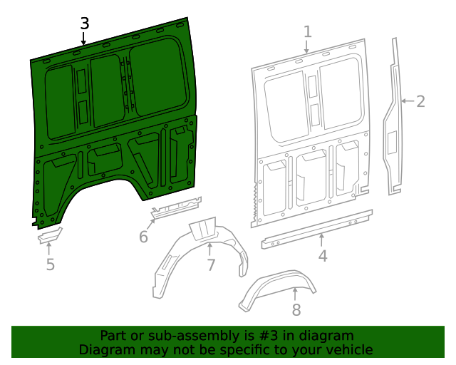 906-636-13-10 - Inner Side Panel 2014-2024 Mercedes-Benz | Mercedes ...