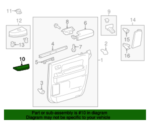 74221-0C050 - Pull Handle Cover - 2014-2021 Toyota Tundra | OEM Parts Quick