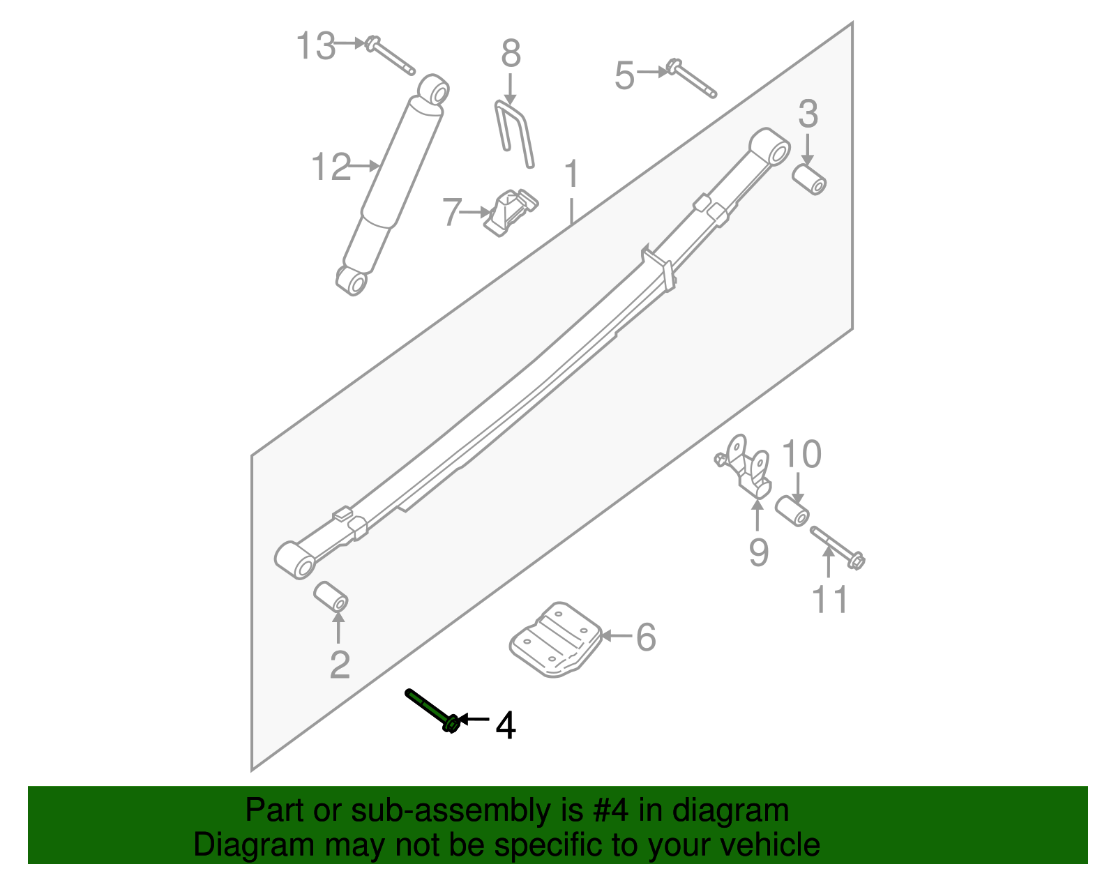 2004-2014 Nissan TITAN Leaf Spring Assembly Bolt 55080-7S200 | Nissan ...