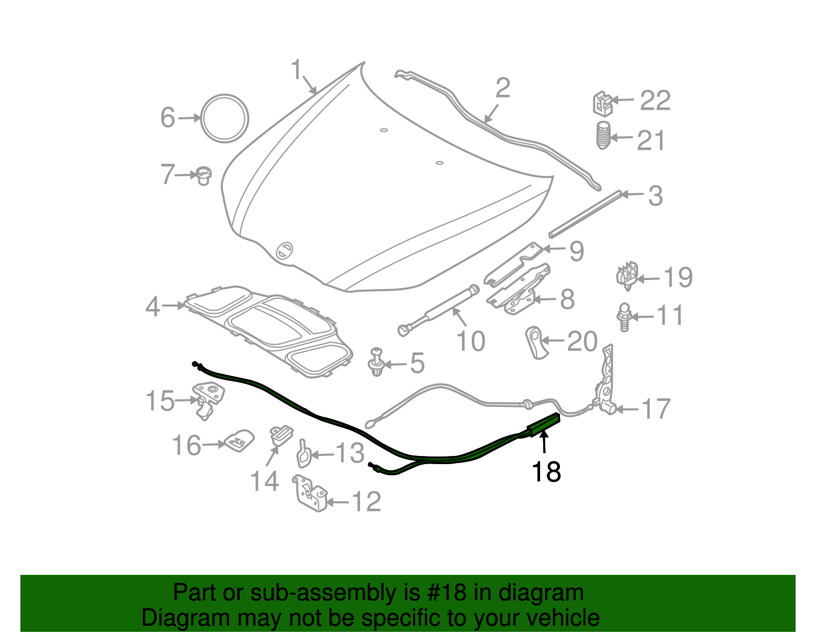 51237184454 - 2004-2010 BMW Release Cable Extension (51-23-7-184-454 ...