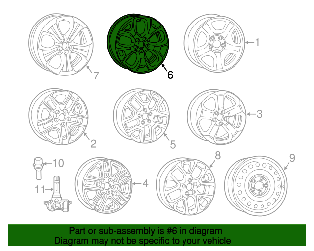2017-2020 Jeep Compass Wheel, Alloy 5VC281STAA | TascaParts.com