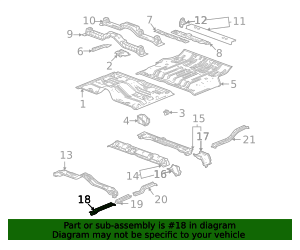 2021-2023 GM Underbody Inner Front Side Rail 84257692 | AwesomeParts.com